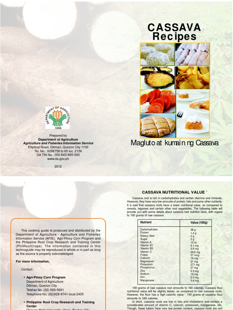 Nutritional Guide to Cassava Recipes | PDF | Magnesium | Dough