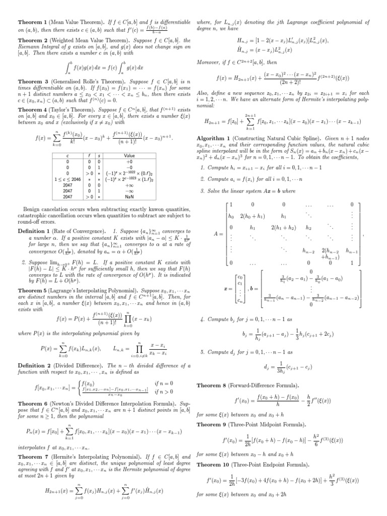 MA2213 Summary | PDF | Discrete Fourier Transform | Matrix (Mathematics)