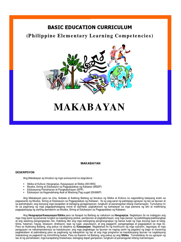 Basic Education Curriculum Philippine Elementary Learning Competencies ...
