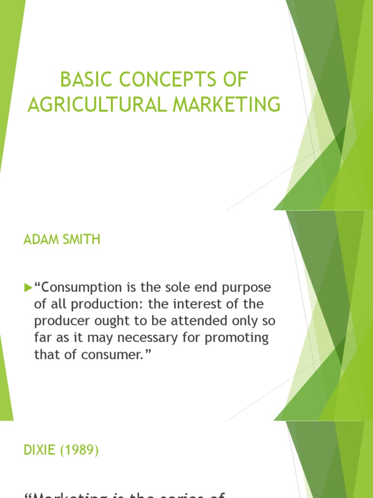 Basic Concepts of Agricultural Marketing - Copy - Copy | Product ...
