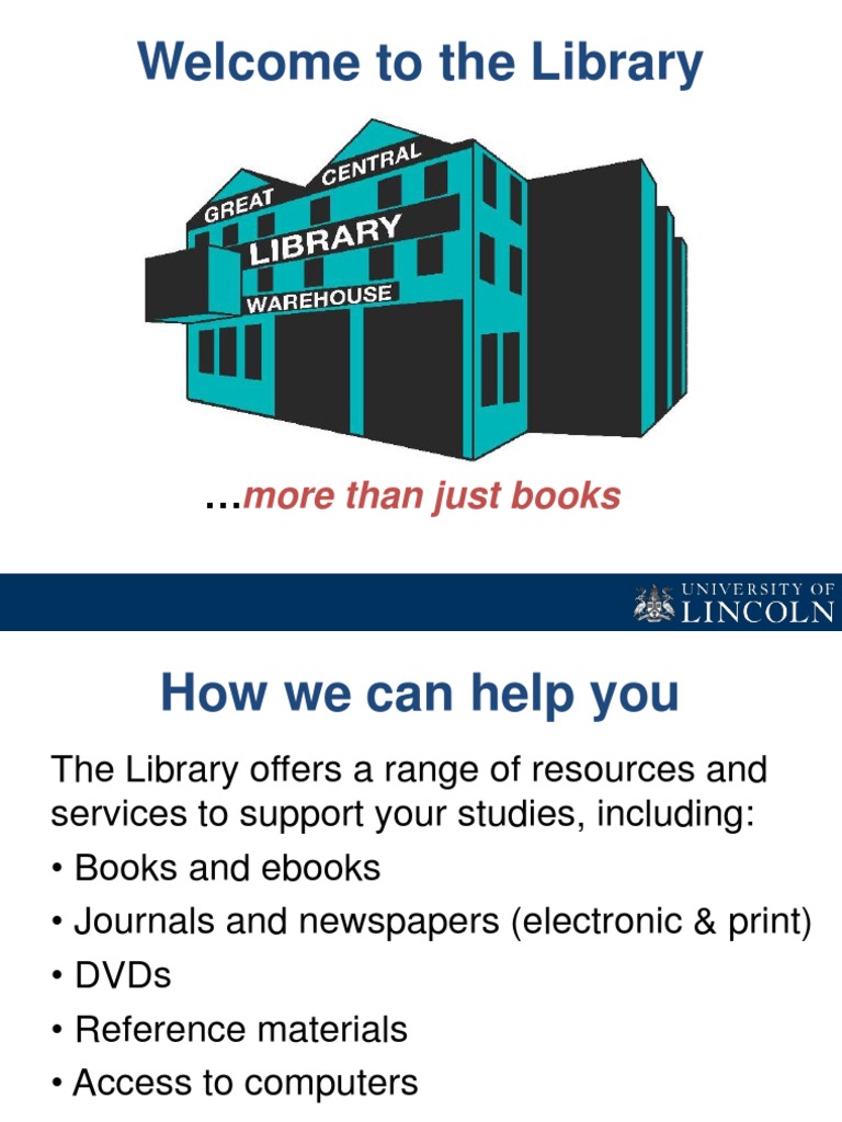 Welcome To The Library: More Than Just Books | PDF | Libraries | User ...
