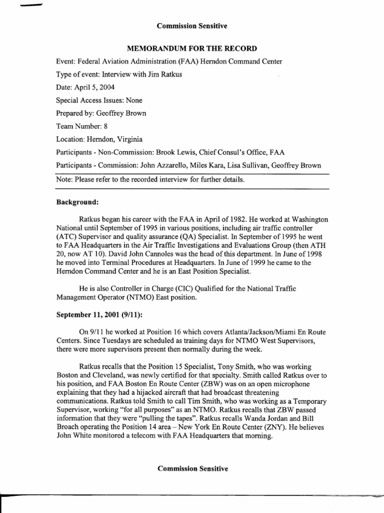 T8 B1 FAA Command Center Jim Ratkus FDR - 4-5-04 MFR 714 | PDF | United ...
