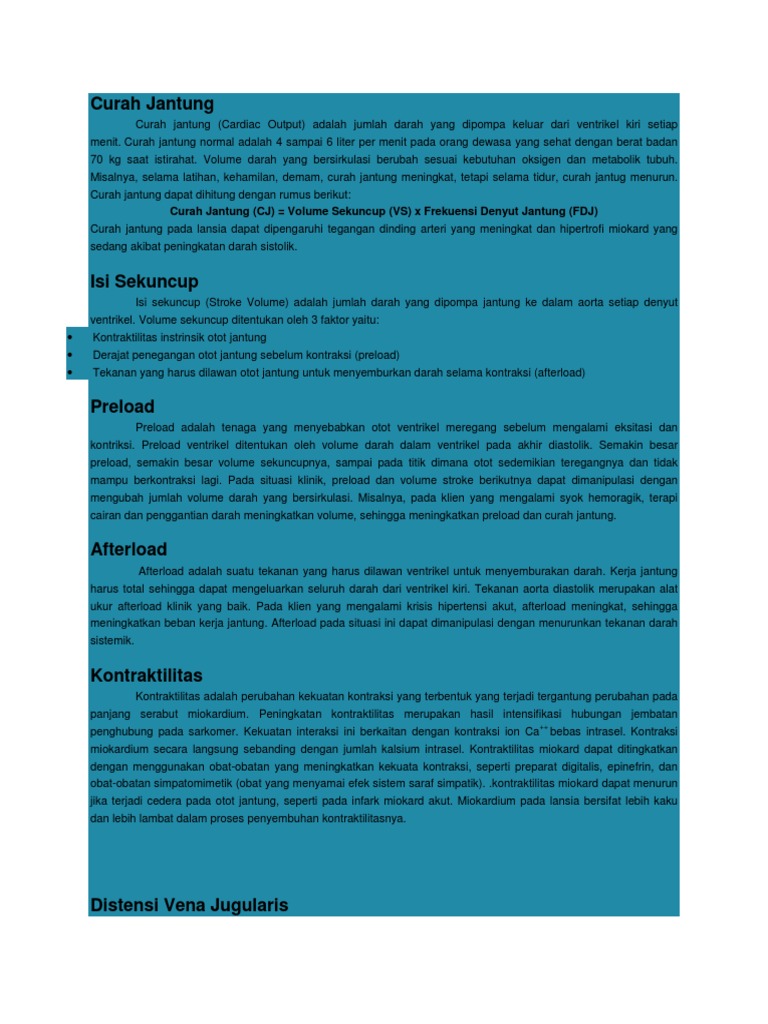 Dasar Curah Jantung dan Faktor Pengaruh | PDF