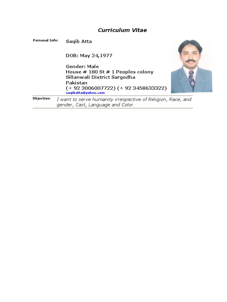 CV Saqib | Download Free PDF | Pakistan | Teachers