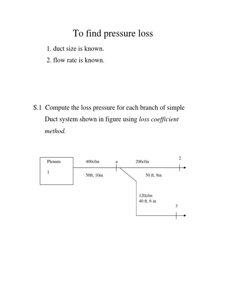 Duct Pressure Loss Calculation Guide | PDF | Heating, Ventilating, And ...