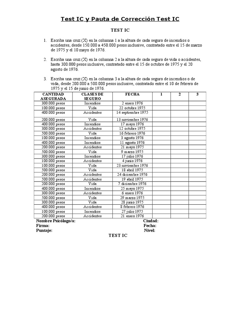 TEST IC - Completo | PDF