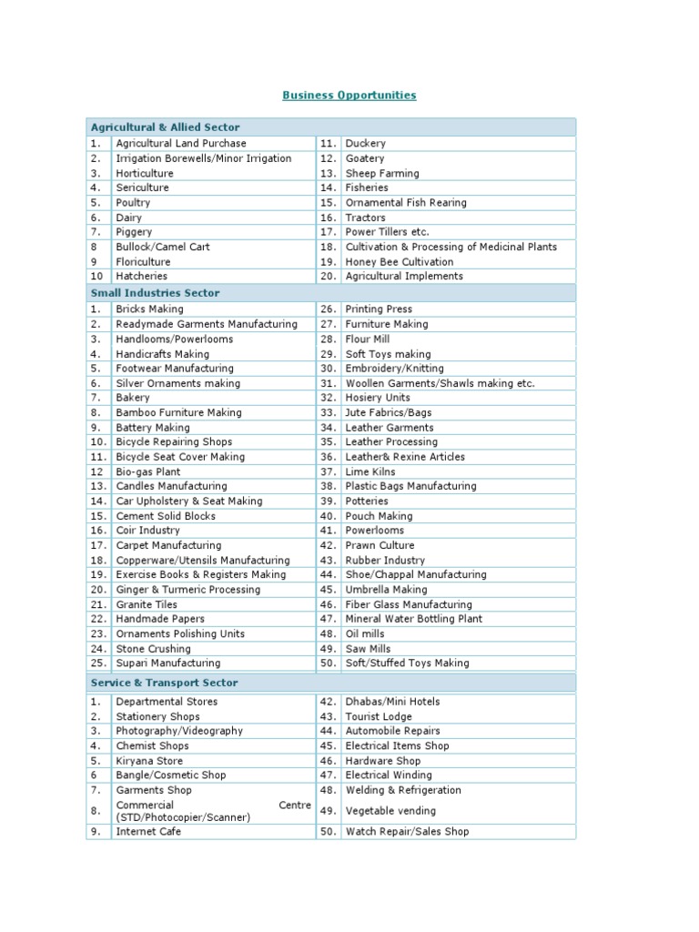 Business Categories Overview | PDF | Car | Industries