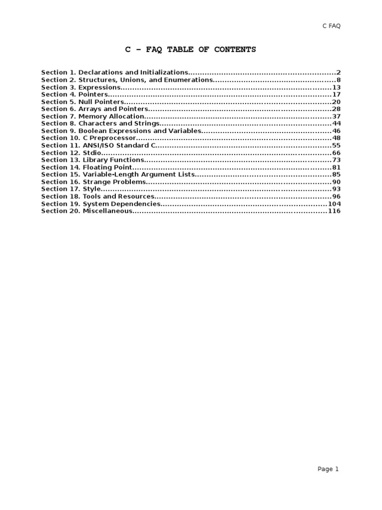 C Faq | PDF | C (Programming Language) | Pointer (Computer Programming)