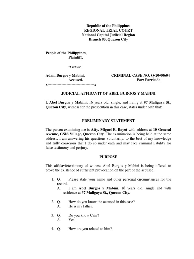 Complete Judicial Affidavit Sample | PDF | Perjury | Common Law