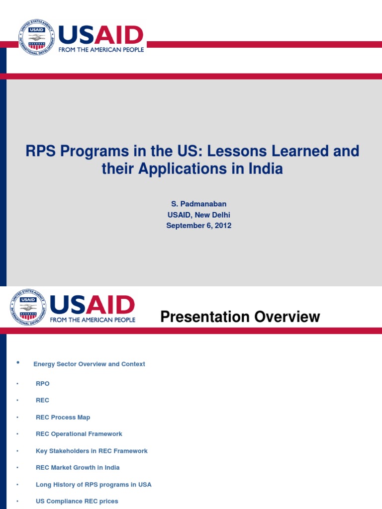 RPS Programs in The US: Lessons Learned and Their Applications in India ...
