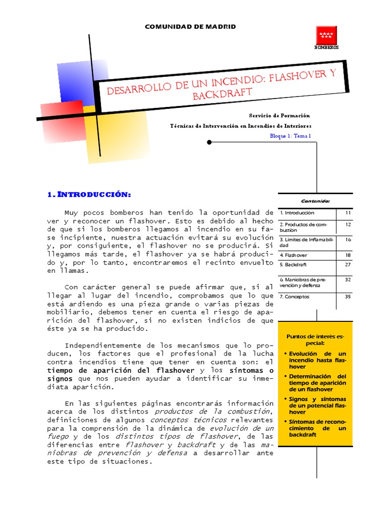 Desarrollo de Un Incendio Flashover y Backdraft1 | PDF | Combustión | Calor