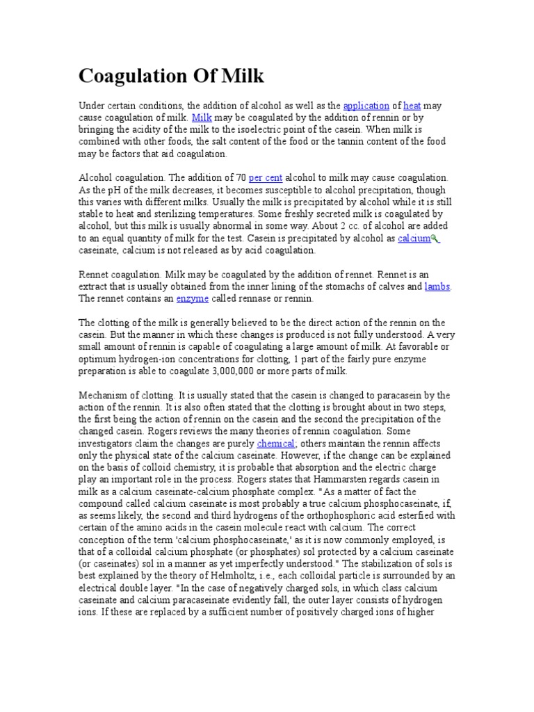 Milk Coagulation | Milk | Ph