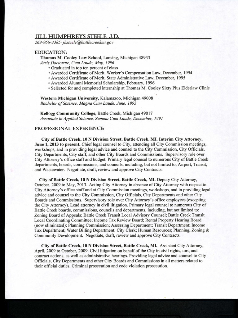 Jill Steele Resume | PDF | Lawyer | Juris Doctor