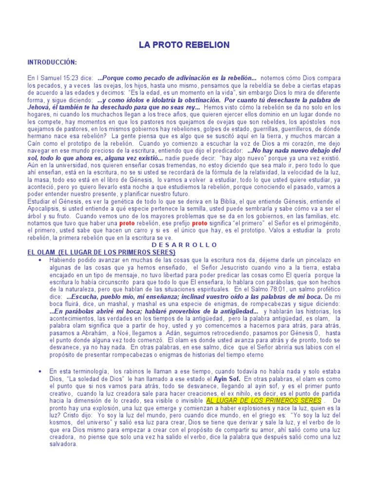 La Proto Rebelión en la Biblia | PDF | Nephilim | Creencia religiosa y ...