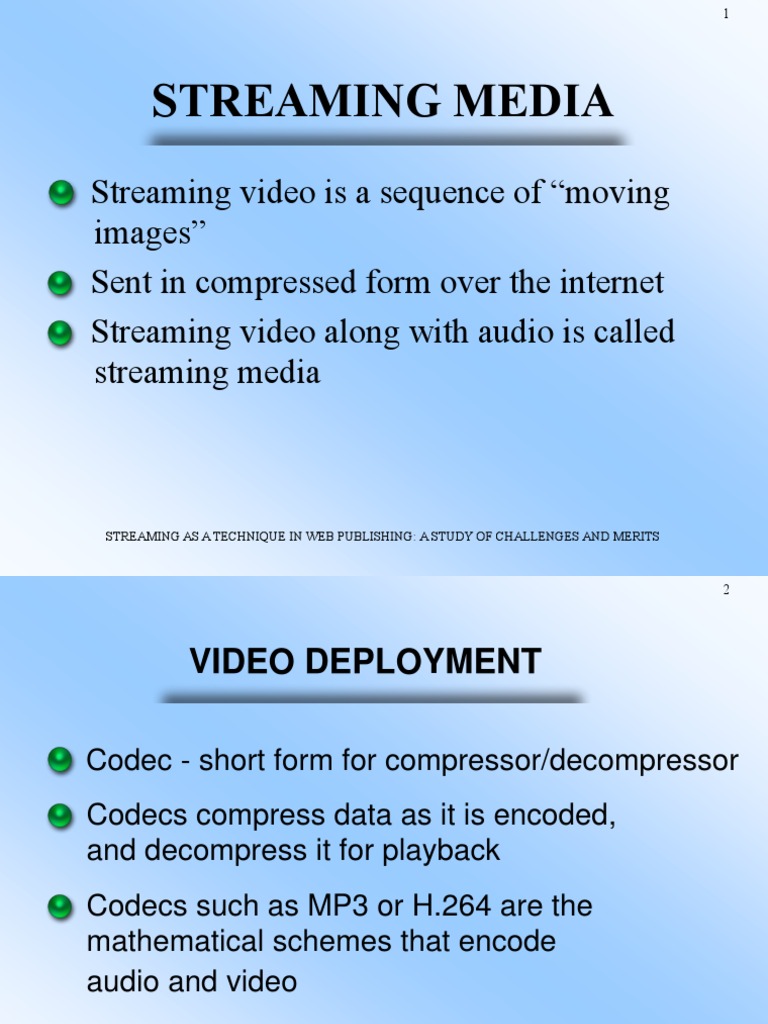 Streaming | PDF | Streaming Media | Data Compression