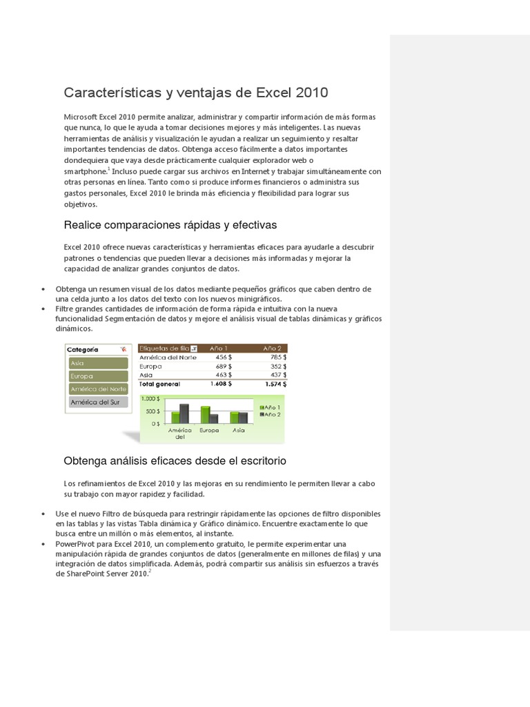 Características y Ventajas de Excel | Microsoft Office 2010 | Microsoft ...