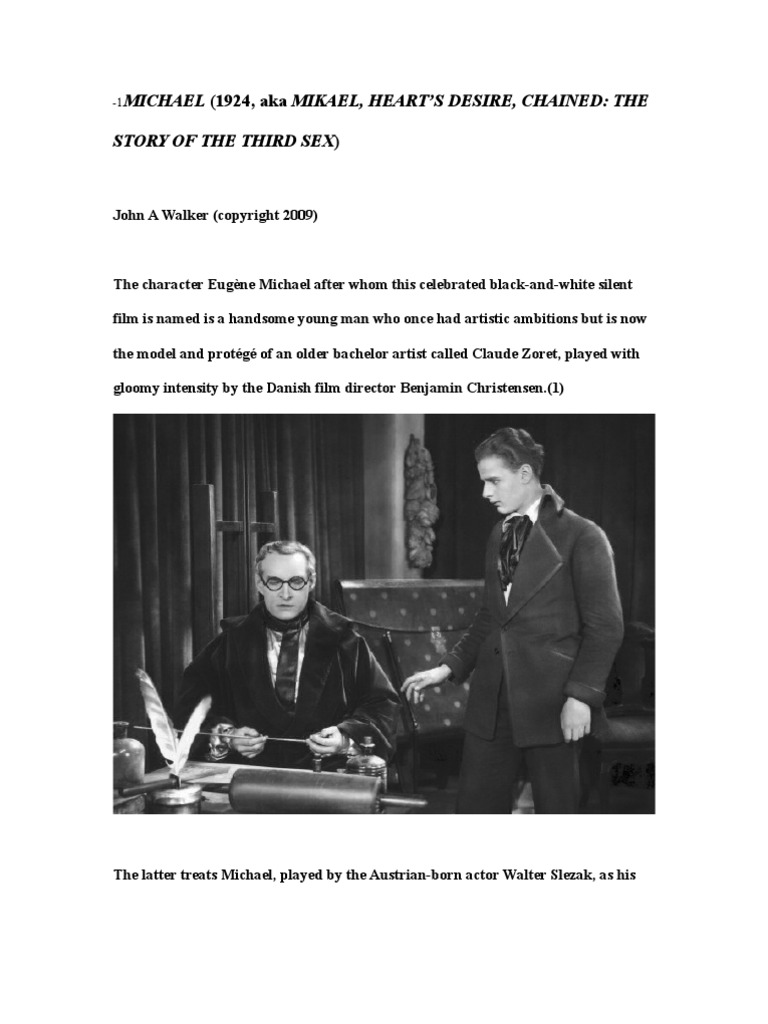 Michael (1924) Film Review - Wps | PDF | Denmark | Sculpture