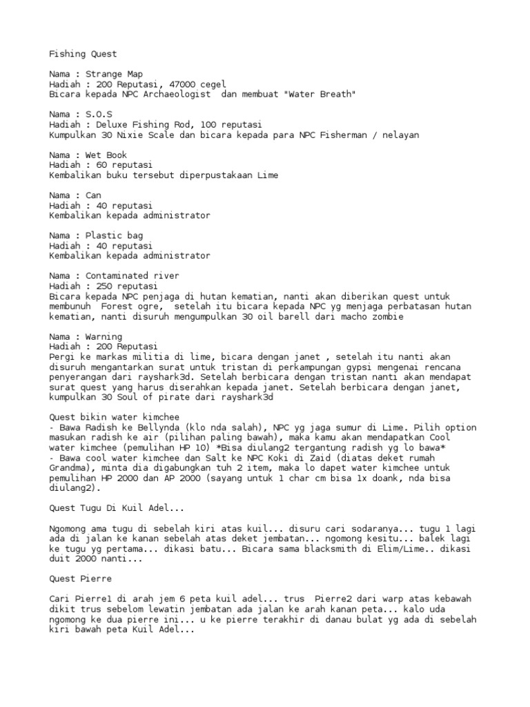 Quest SEAL Online Indonesia | PDF