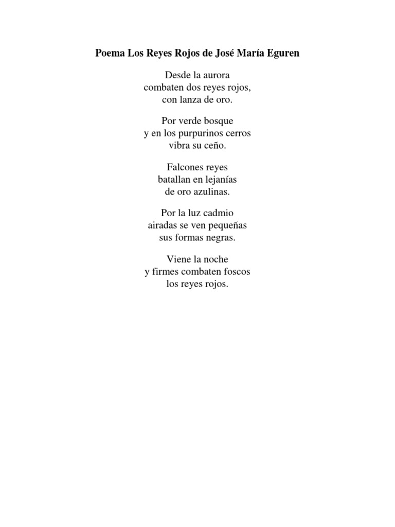 Poema Los Reyes Rojos de José María Eguren | PDF