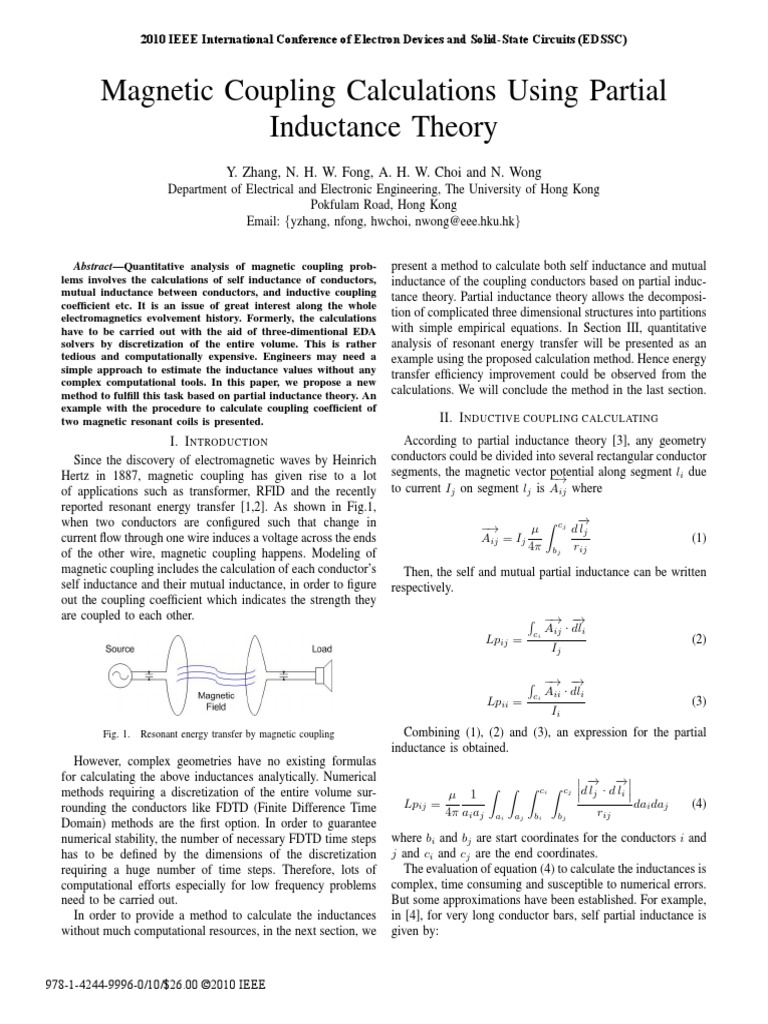 Magnetic Coupling Calculations Using Partial Inductance Theory | PDF | Inductance | Inductor