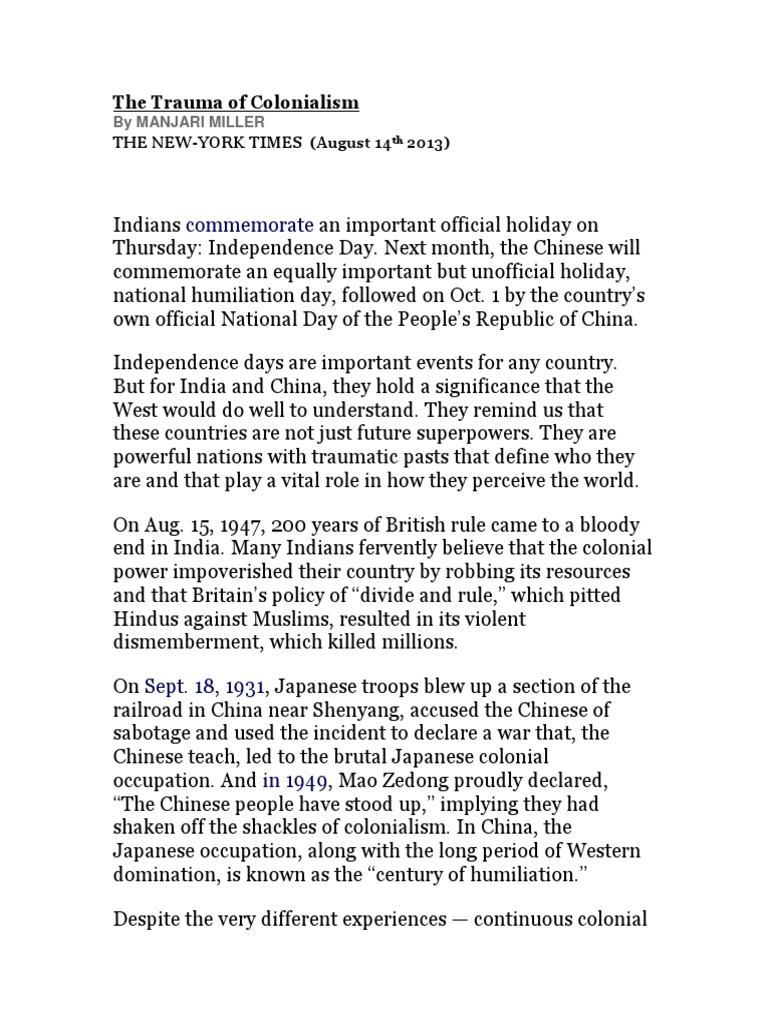 Colonial Trauma in India and China | PDF | British Raj | China