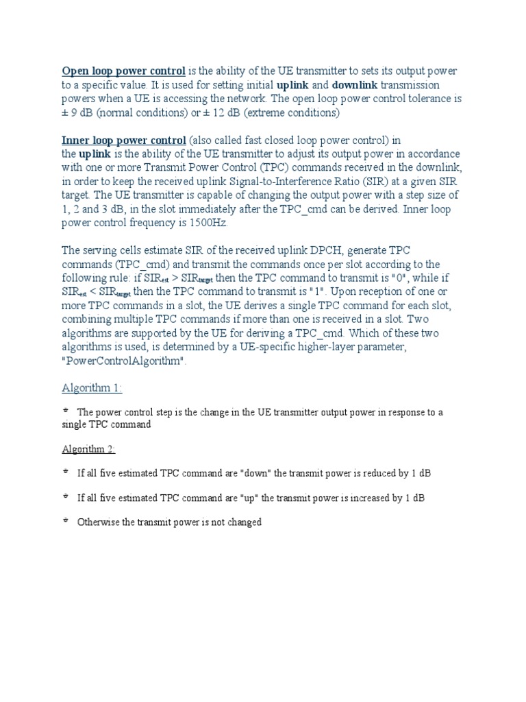 Open Loop Power Control in WCDMA | PDF | Decibel | Wireless