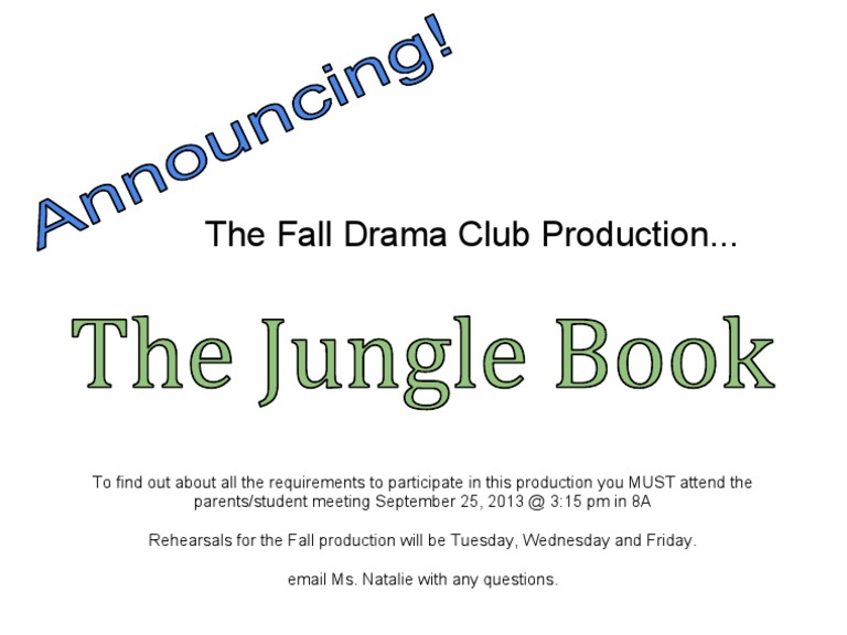 Drama Club Announcement | PDF