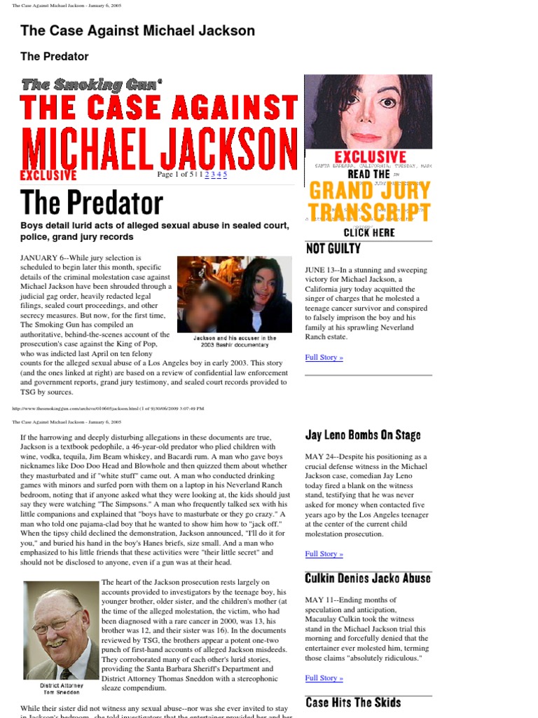 The Case Against Michael Jackson | PDF | Michael Jackson | Crime & Violence