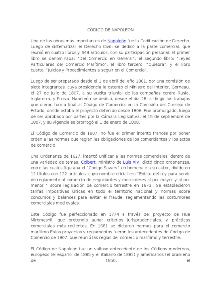 Codigo de Napoleon | PDF | Napoleón | Gobierno