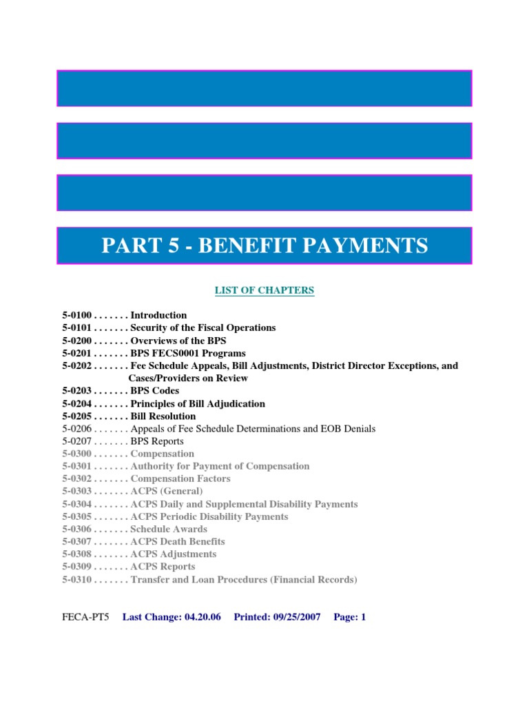 Department of Labor: Feca-Pt5 | PDF | Invoice | Prescription Drugs