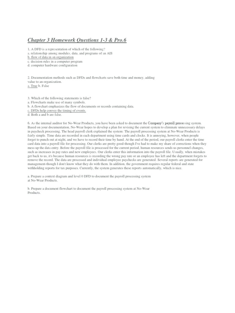 Chapter 3 Homework 1-3 & Pro. 6 | PDF | Payroll | Computing