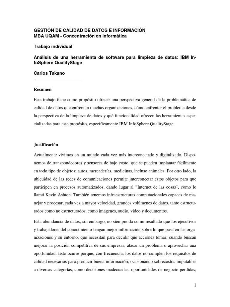 IBM Quality Stage | PDF | Calidad (comercial) | Software