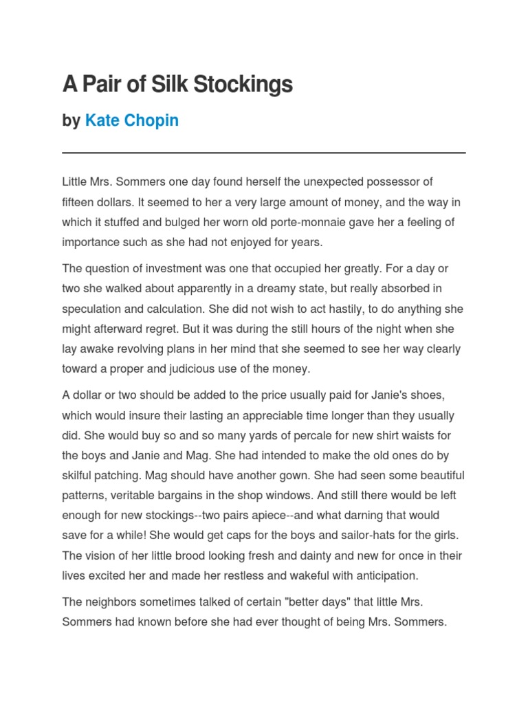 A Pair of Silk Stockings | PDF