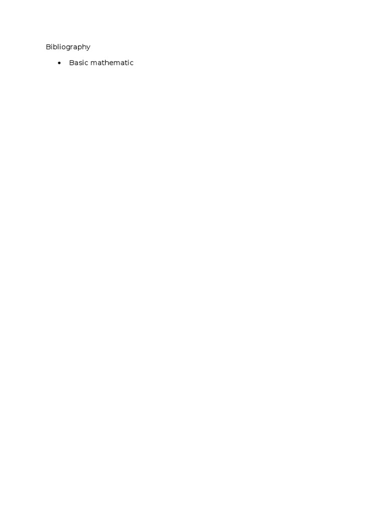 Basic Mathematics Bibliography Guide | PDF