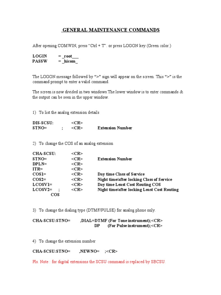 Comprehensive Guide to Common Maintenance Commands for Telecom Systems ...