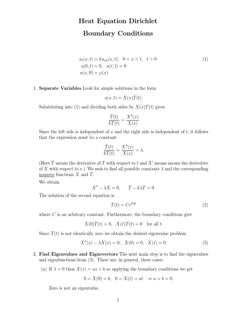 Heat Equation: Dirichlet Solutions | PDF | Computers