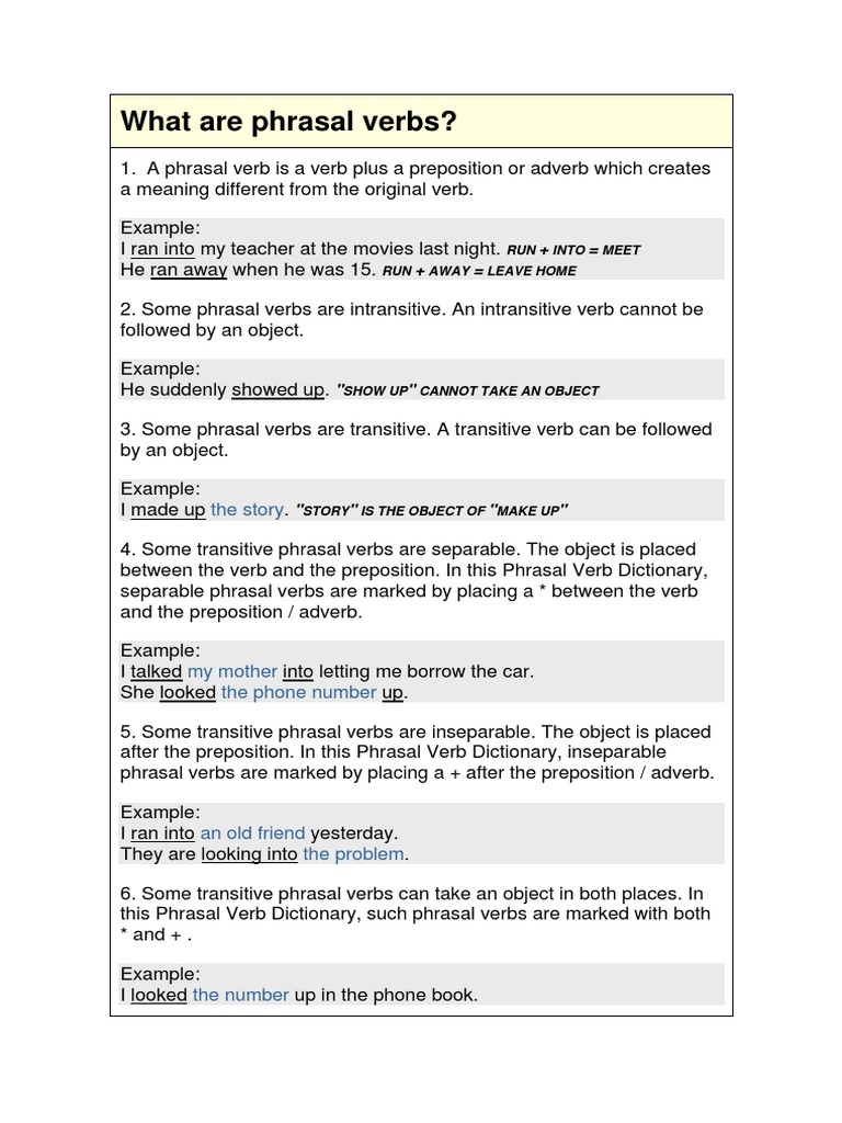 Understanding Phrasal Verbs Explained | PDF