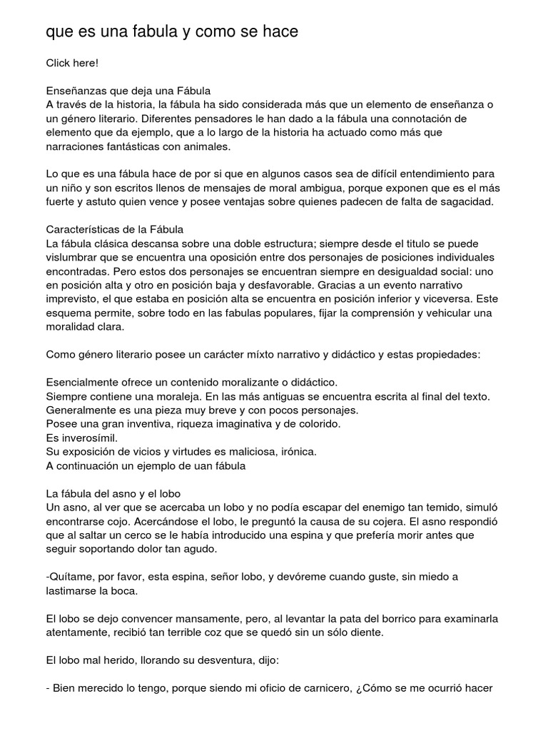 Que Es Una Fabula y Como Se Hace | PDF | Fábula | Science