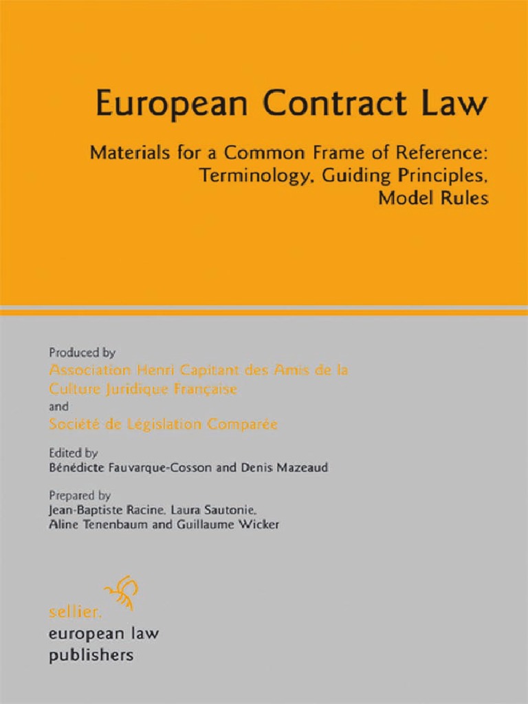 European Contract Laweu Contract Law | PDF | Assignment (Law) | Damages