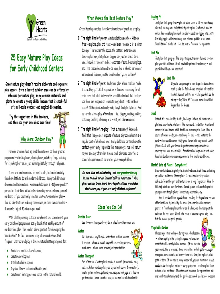 25 Easy Nature Play Ideas | PDF | Gardens | Soil