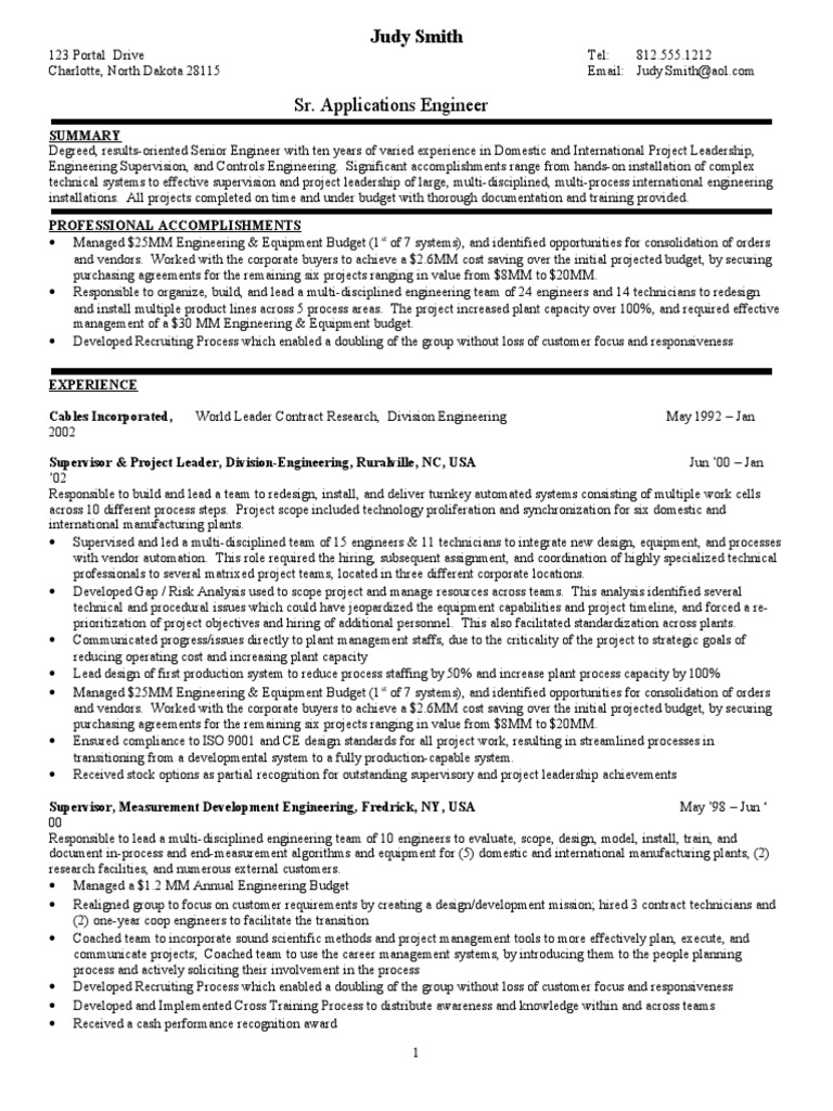 Best in Class Resume | PDF | Project Management | Engineering