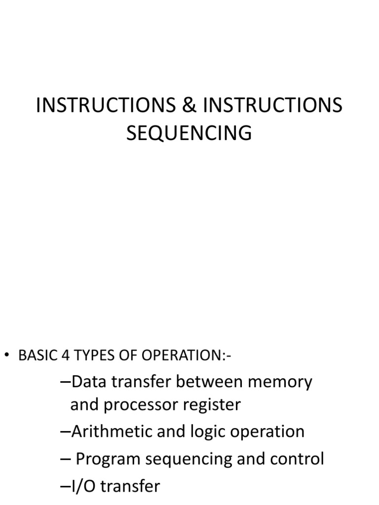 4.instructions & Instructions Sequencing | PDF | Instruction Set | Assembly Language
