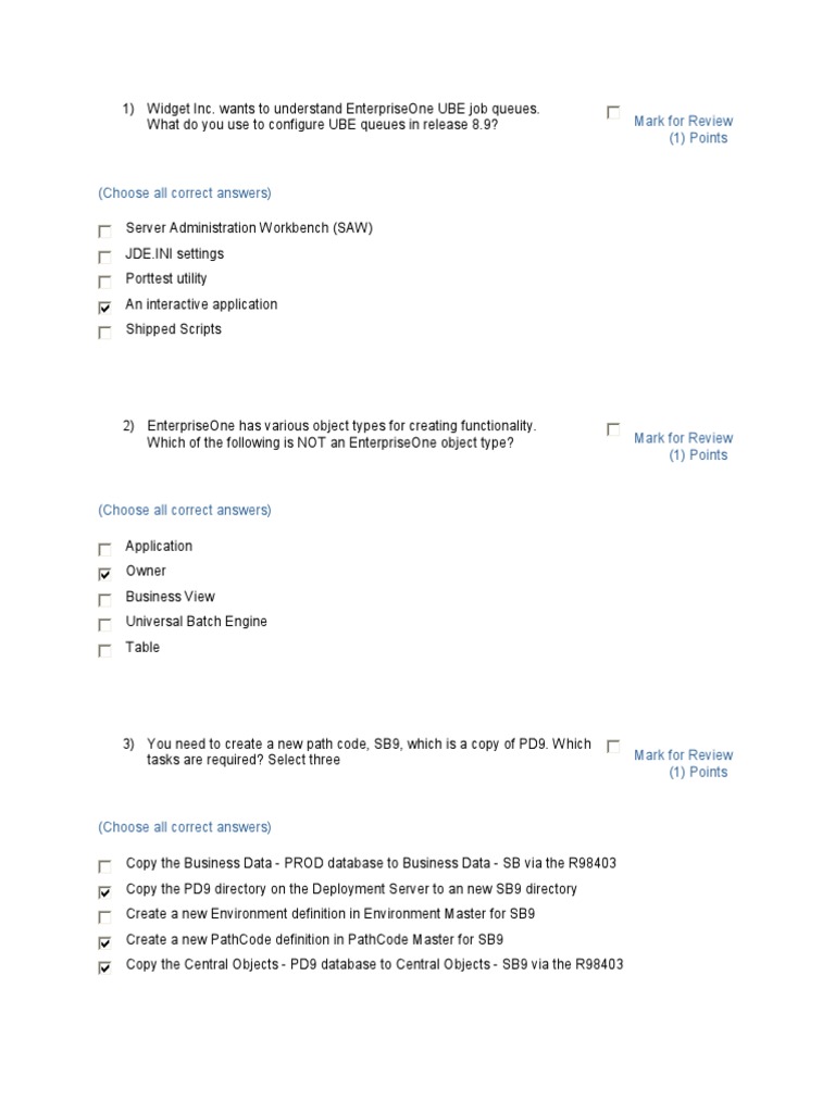 Oracle JDE CNC Certification Question | PDF | Web Server | Internet & Web