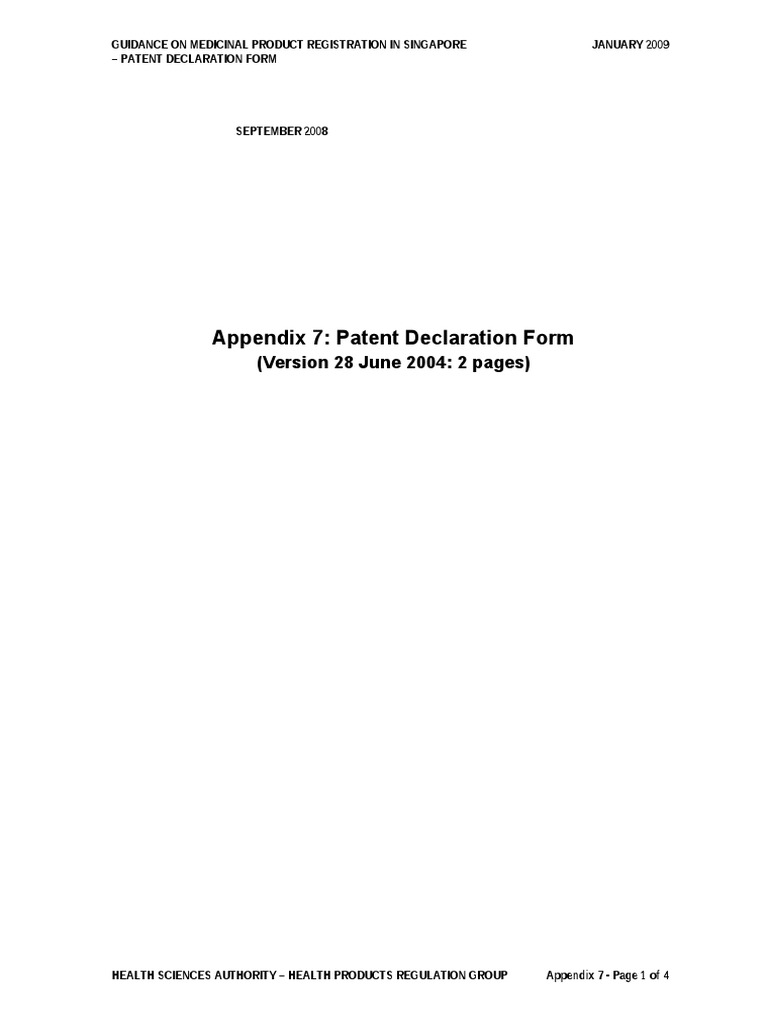 Appendix 7 - Patent Declaration Form | PDF | Patent | Civil Law (Common ...