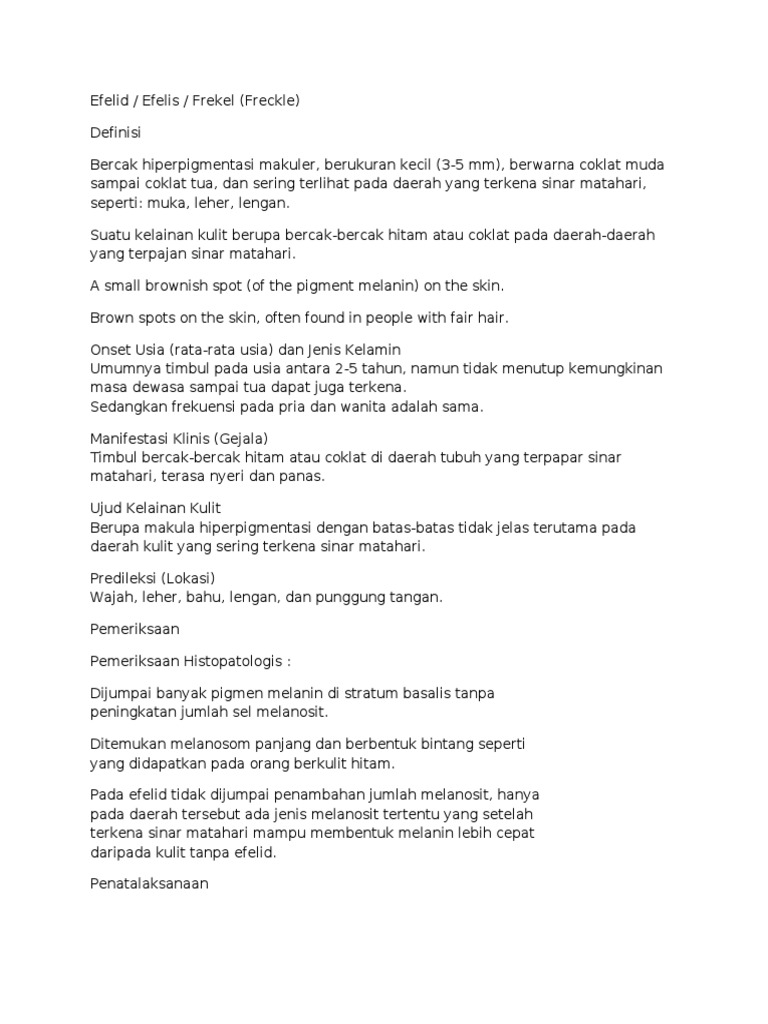 Perawatan dan Diagnosis Efelid | PDF | Kesehatan Holistik | Sains ...