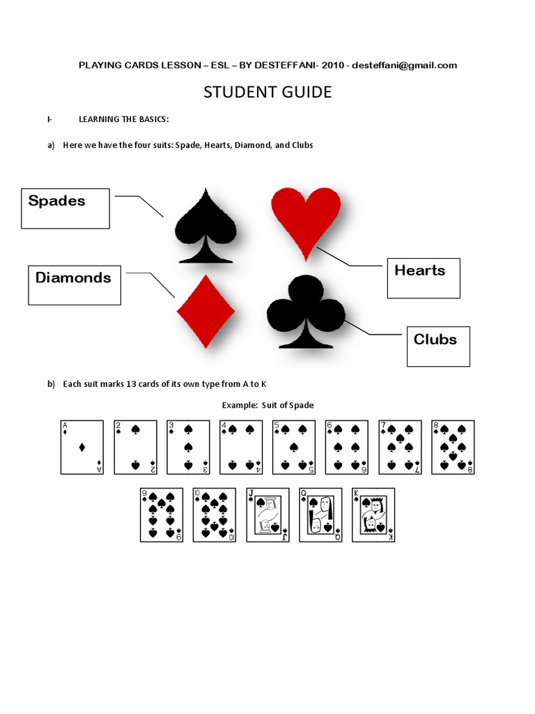 Playing Cards Lesson PDF | PDF