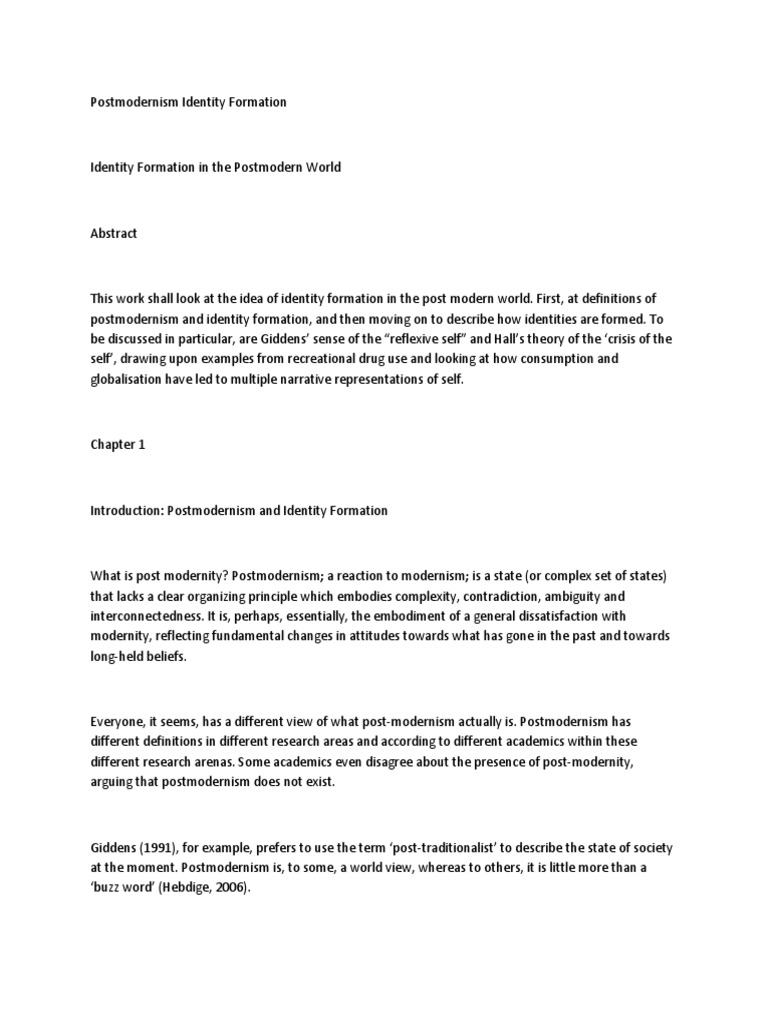 Postmodern Identity Dynamics | PDF | Identity (Social Science ...