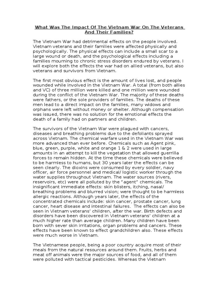 What Was the Impact of the Vietnam War on the Veterans and Their ...