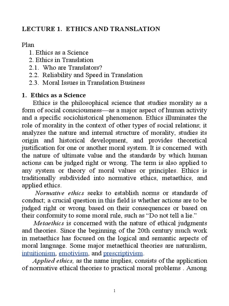 The Ethics of Translation and Translator 1 (My Book) | PDF | Morality | Translations