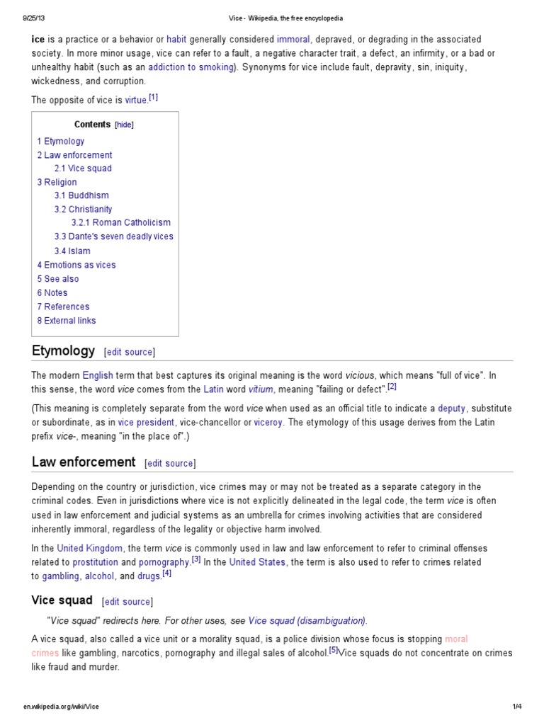 Etymology: Habit Immoral Addiction To Smoking | PDF | Religious Belief ...